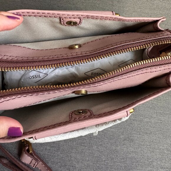 Fossil | Bags | Fossil Ryder Leather Mini Satchel Orchid Tint | Poshmark